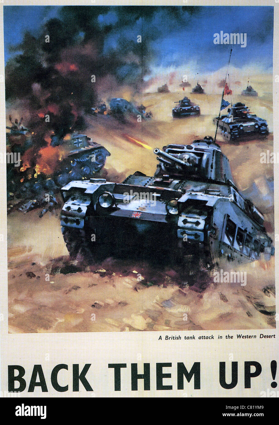 BACK THEM UP ! British WW2 poster showing Matilda tanks in action in ...