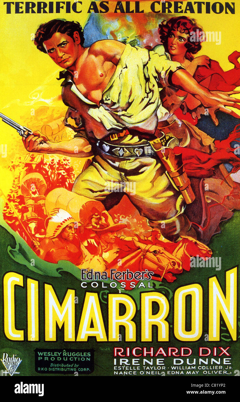 CIMARRON Poster for 1931 RKO film with Richard Dix and Irene Dunn based ...