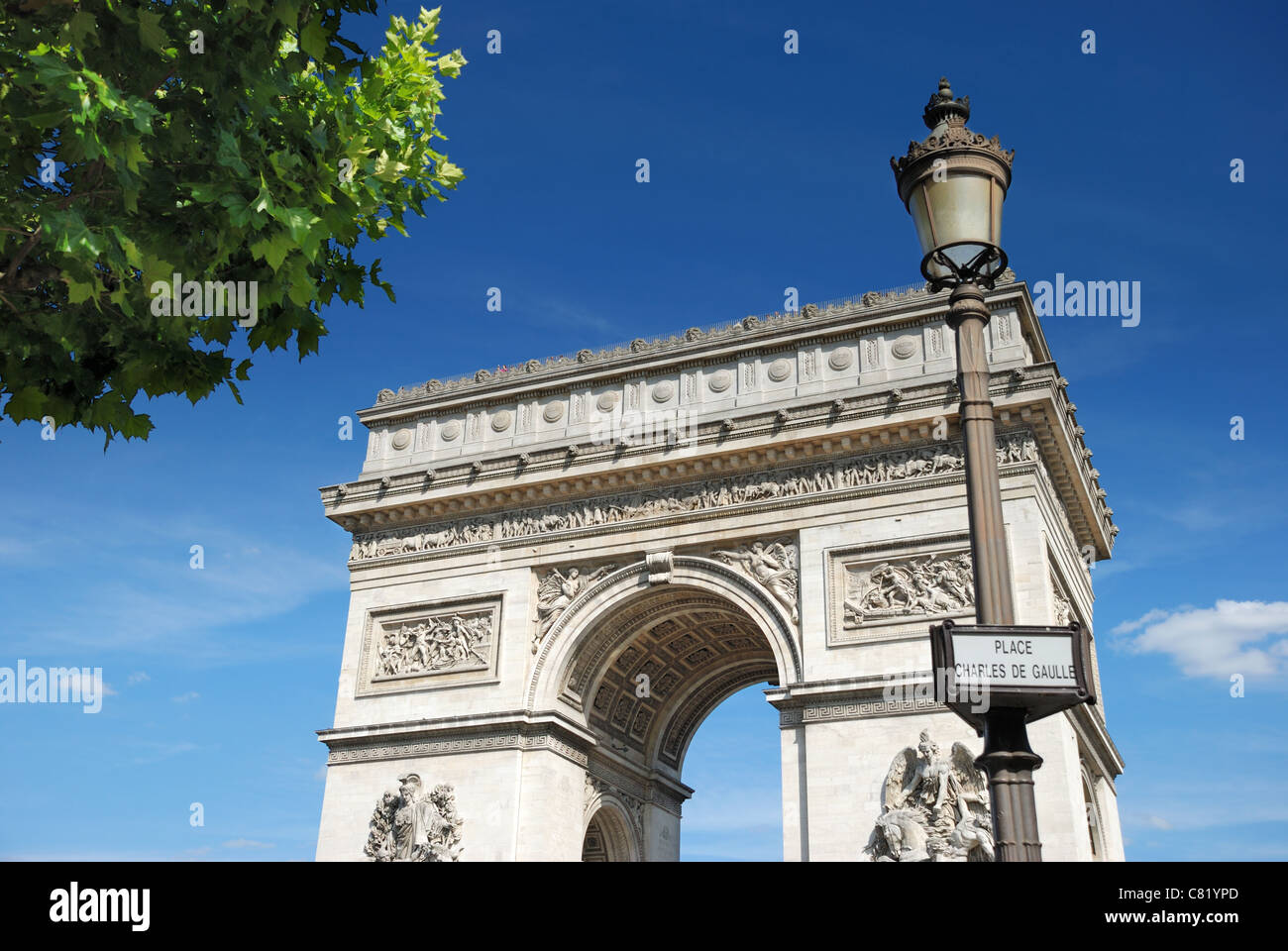 The famous Triumphal Arch (Arc de Triomphe) in Paris, France Stock ...