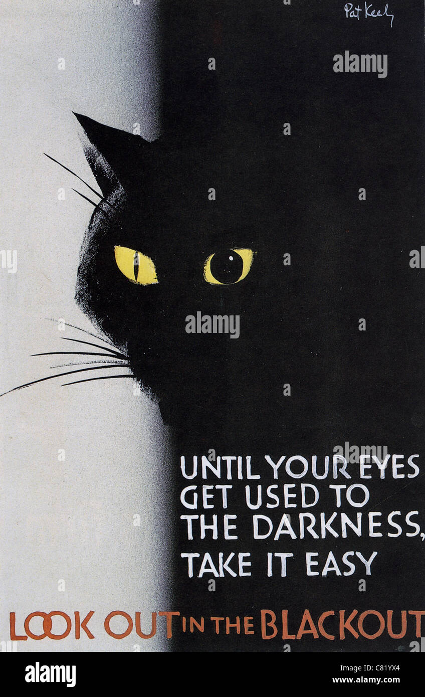 LOOKOUT IN THE BLACKOUT - British WW2 poster Stock Photo - Alamy