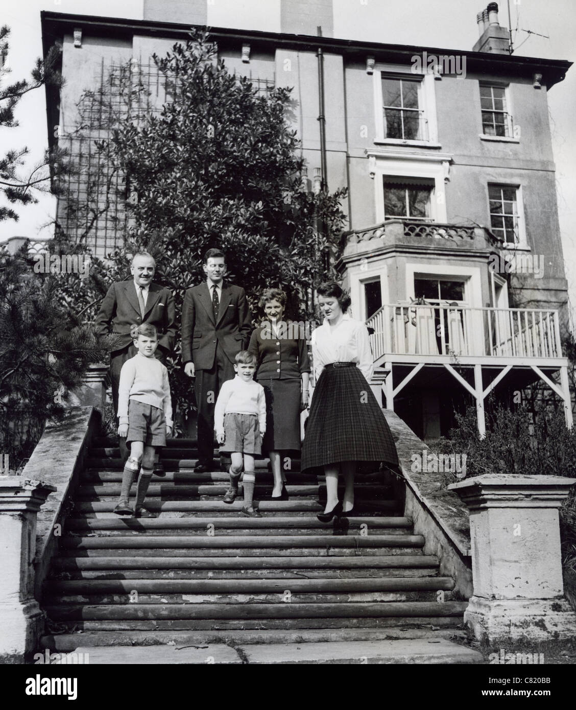 TED HEATH (1902-1969) UK bandleader with his family at their Wimbledon ...