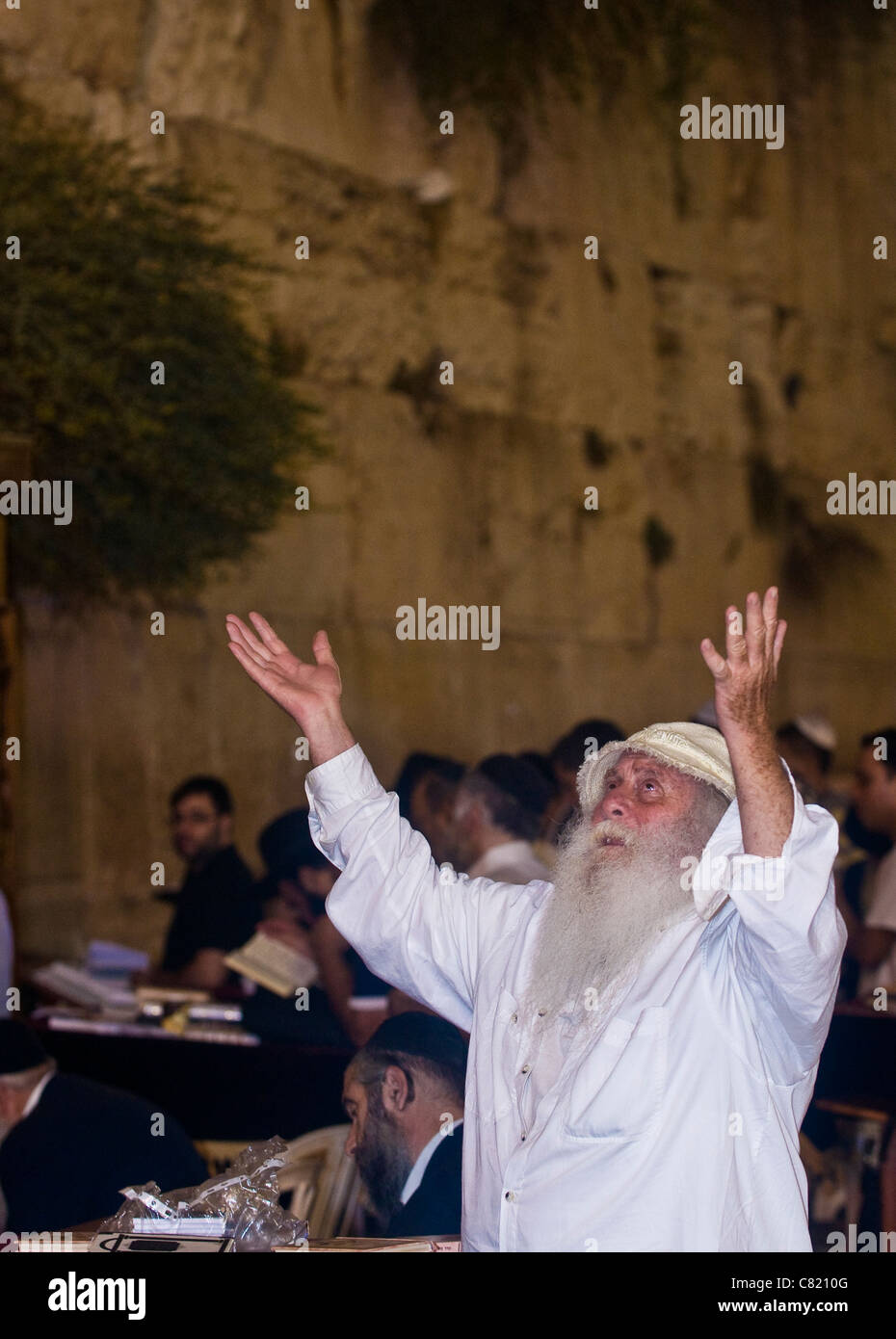 Jewish man prays during the penitential prayers the "Selichot Stock ...