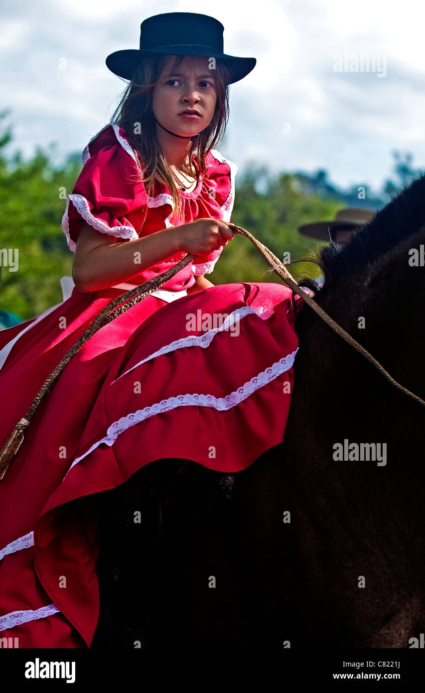 Participant in the annual festival "Patria Gaucha Stock Photo - Alamy