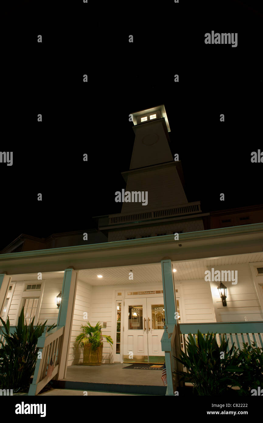 The Lighthouse Inn Hotel Rockport-Fulton, Texas, at night Stock Photo ...