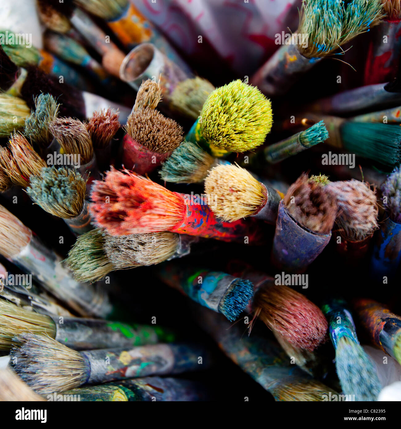 colorful art brushes Stock Photo - Alamy