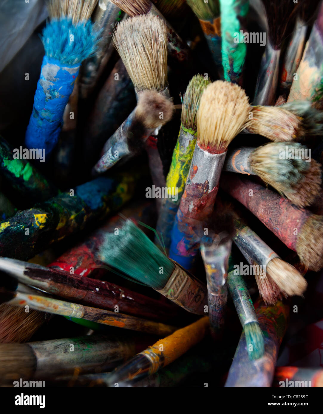 colorful paint brushes Stock Photo - Alamy
