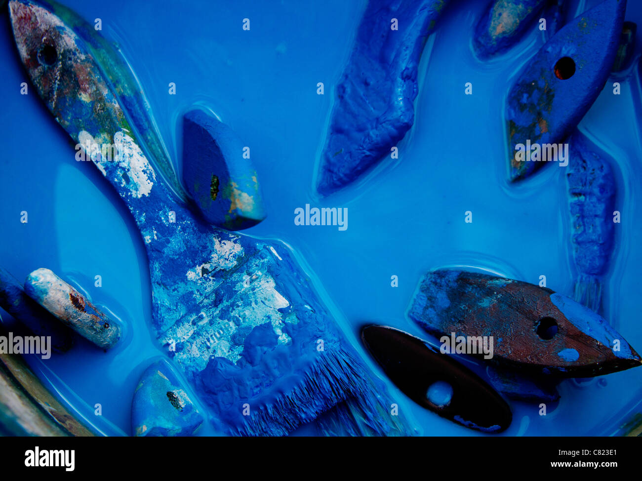 Blue paint bucket hi-res stock photography and images - Alamy