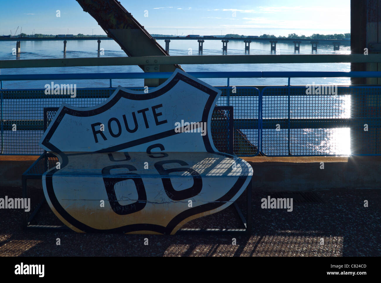 U.S.A. Missouri, St Louis area, Route 66, the old Chain of Roks bridge ...