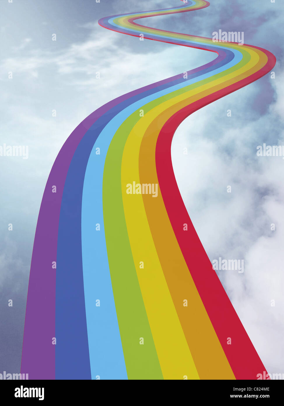 the way of rainbow 3d illustration Stock Photo - Alamy