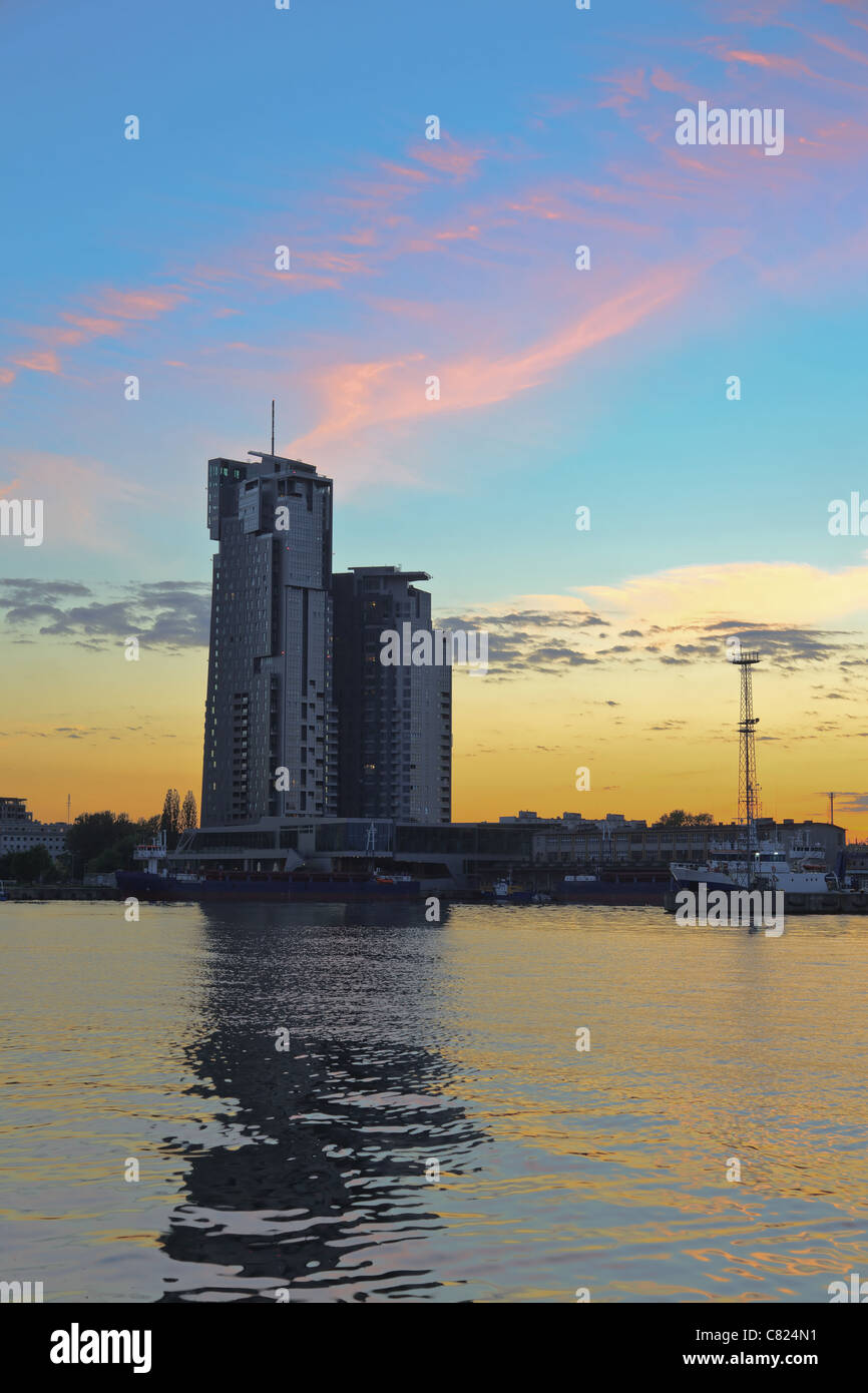 Gdynia harbor at sunset, Poland Stock Photo - Alamy