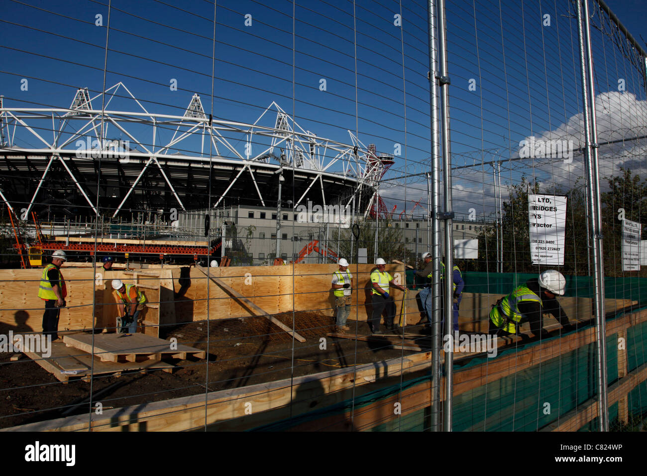 Building work at Olympic stadium for London 2012. England, UK Stock ...