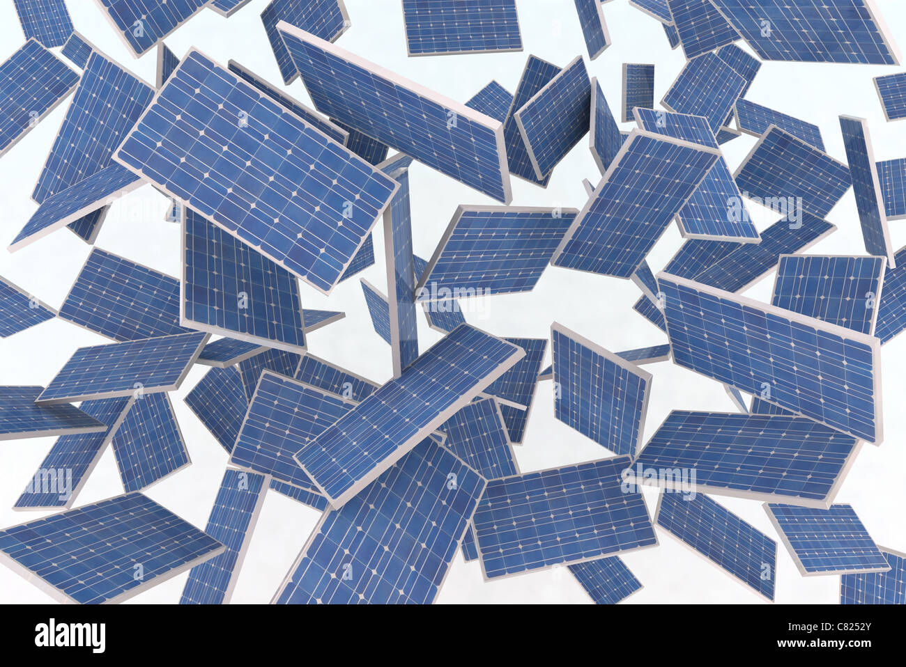 solar panels fly 3d illustration Stock Photo - Alamy