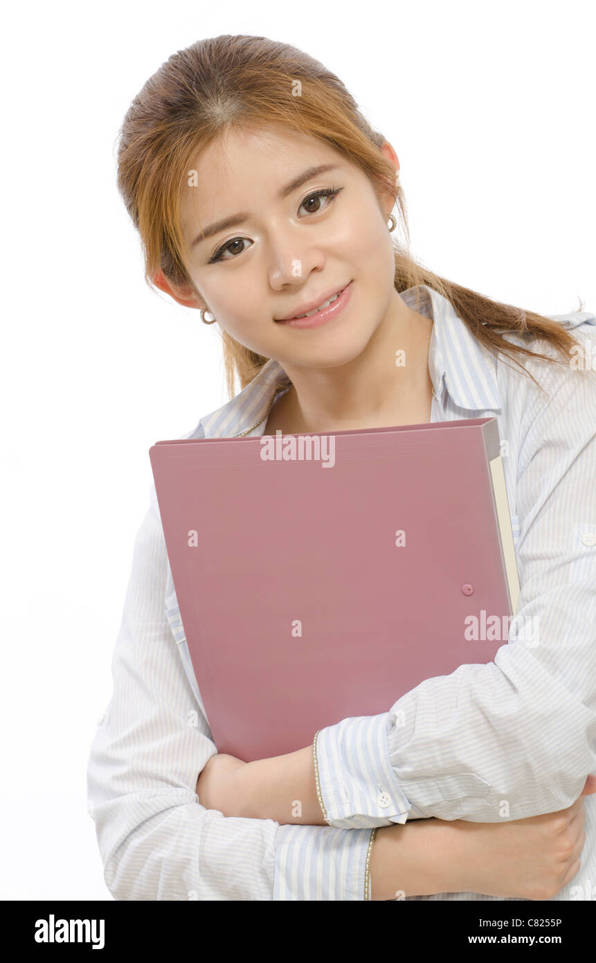 a young girl with paper work Stock Photo - Alamy