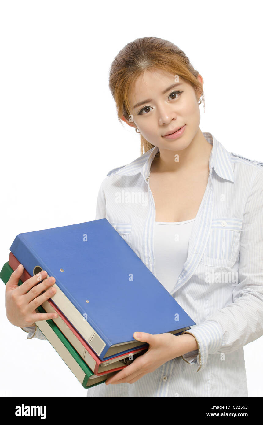 a young girl with paper work Stock Photo - Alamy