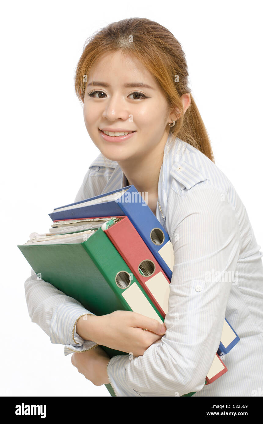 a young girl with paper work Stock Photo - Alamy
