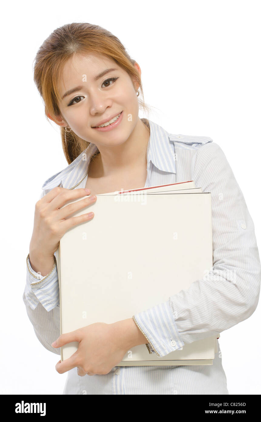 a young girl with paper work Stock Photo - Alamy