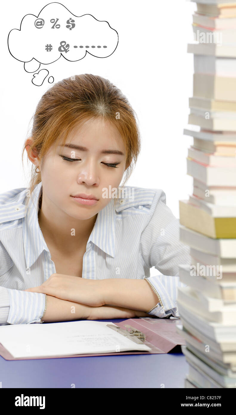 young girl with paper work in the office Stock Photo - Alamy