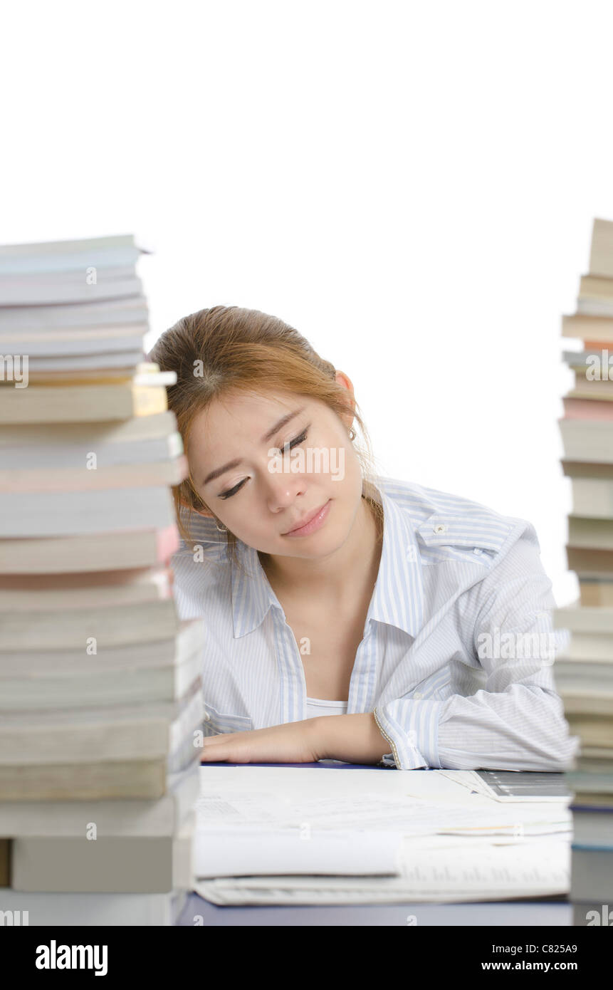 young girl with paper work in the office Stock Photo - Alamy