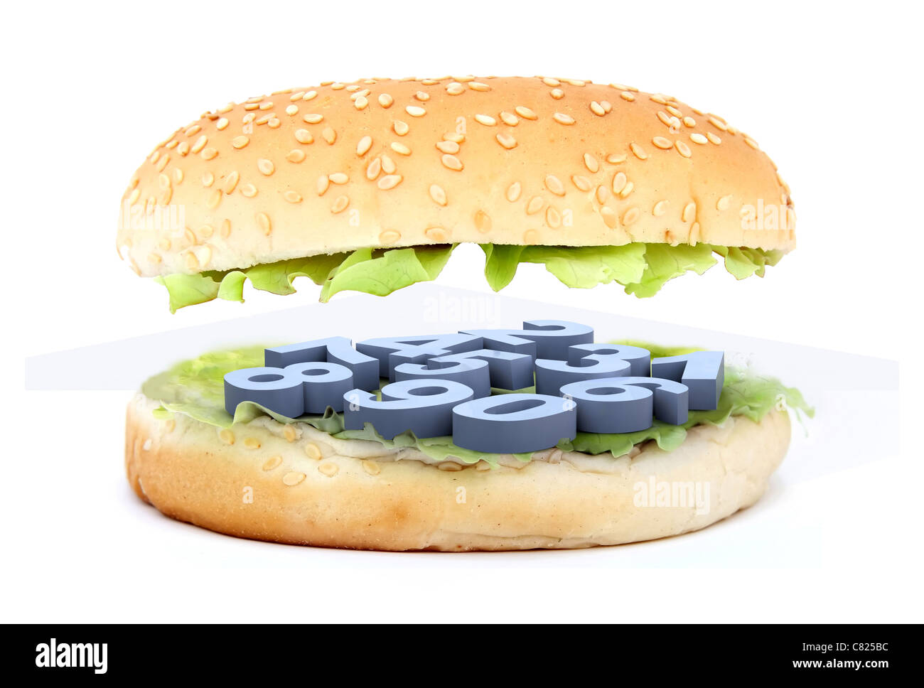 burger with numbers 3d illustration Stock Photo - Alamy