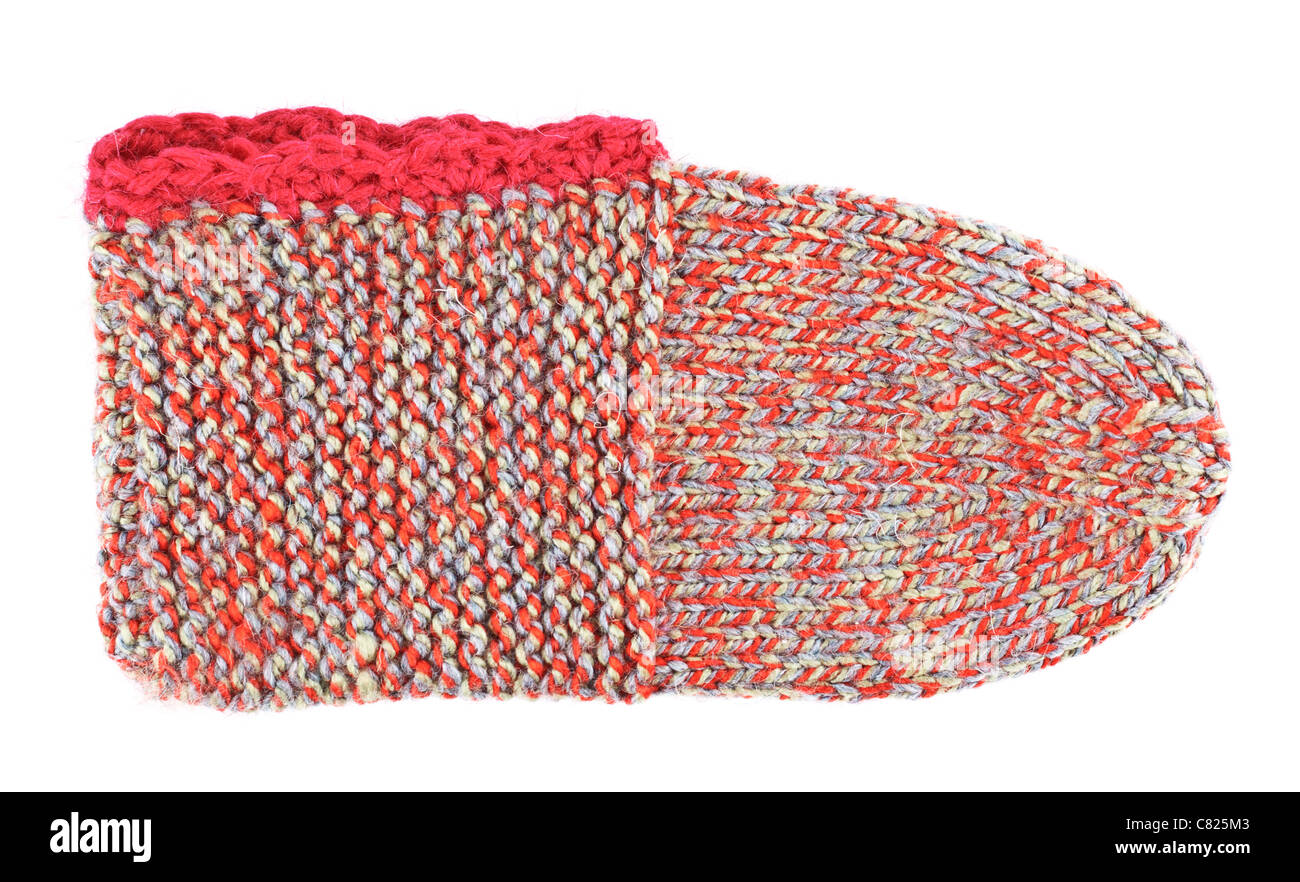 single wool knitted sock isolated on white Stock Photo - Alamy