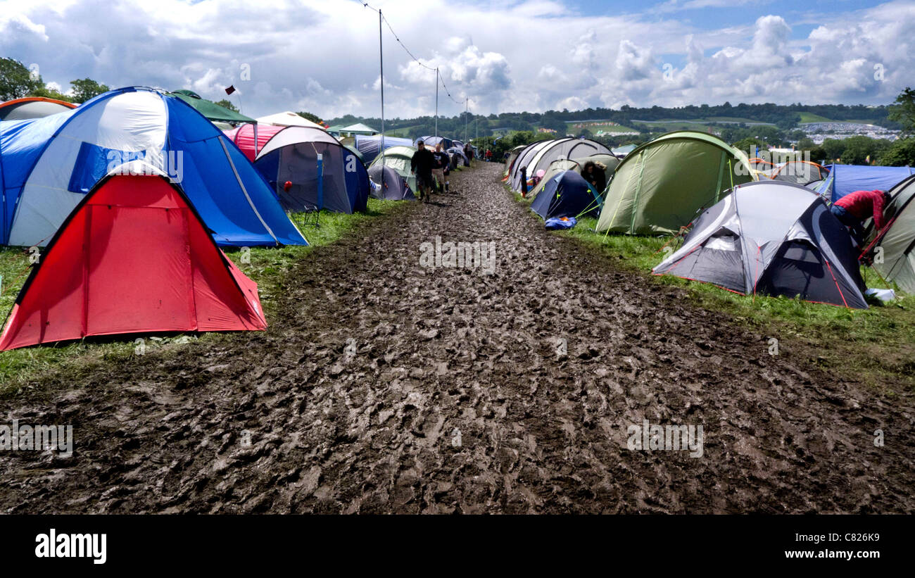 Glastonbury festival mud tent hi-res stock photography and images - Alamy