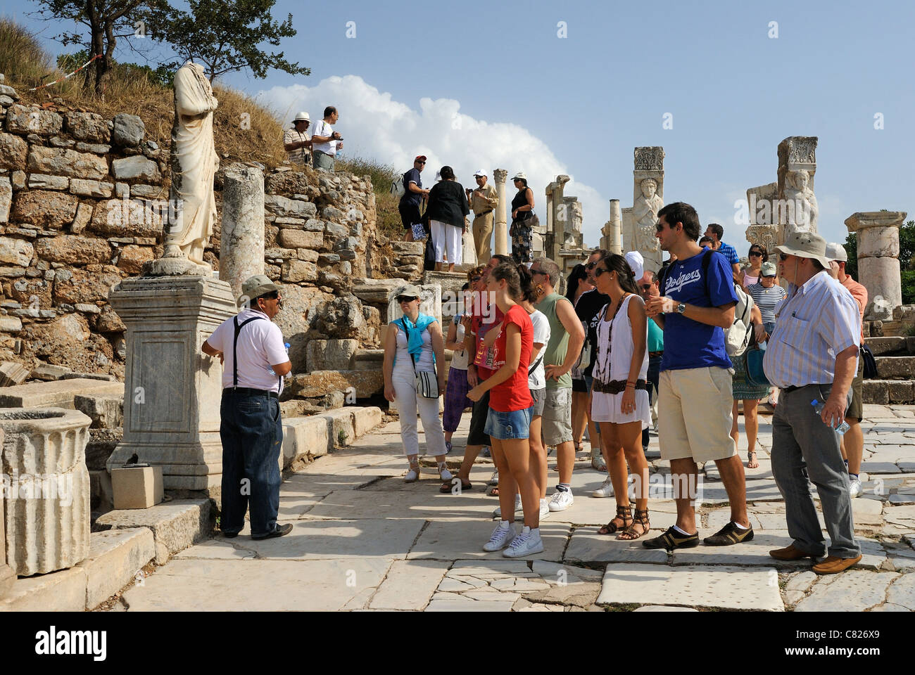 Ephesus, UNESCO World Heritage Site, excavations, Curetes Street with ...