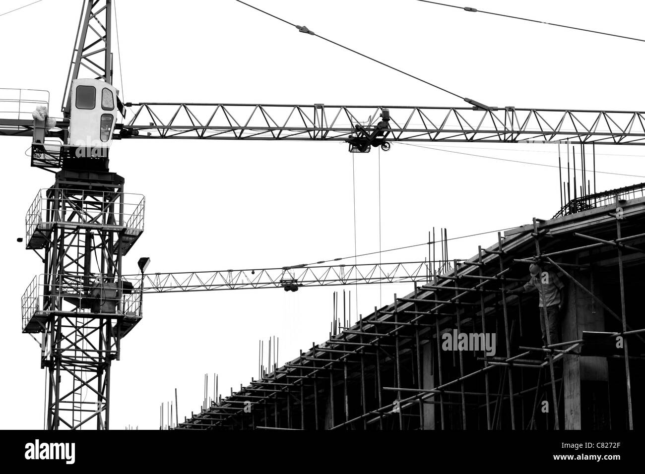 construction site in monochrome Stock Photo - Alamy