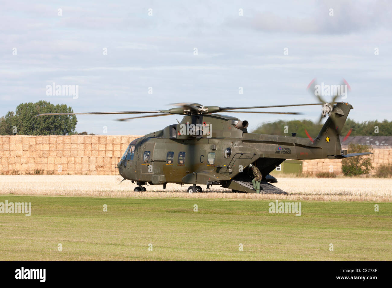 Agusta Westland EH1 EH01 Merlin HC3 ZJ119on the ground after landing ...