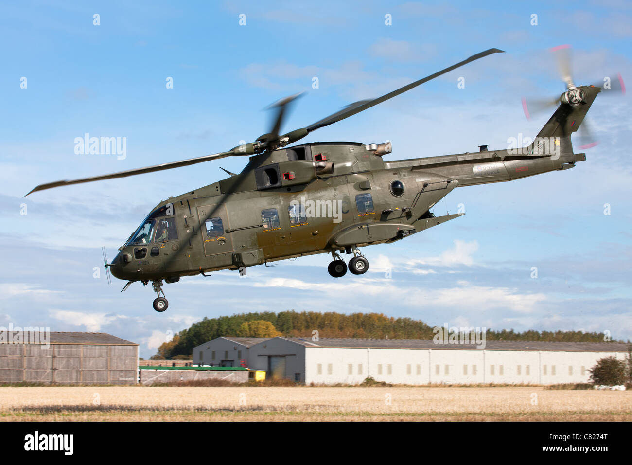 Agusta Westland EH1 EH101 Merlin HC3 ZJ119 RAF helicopter in flight ...