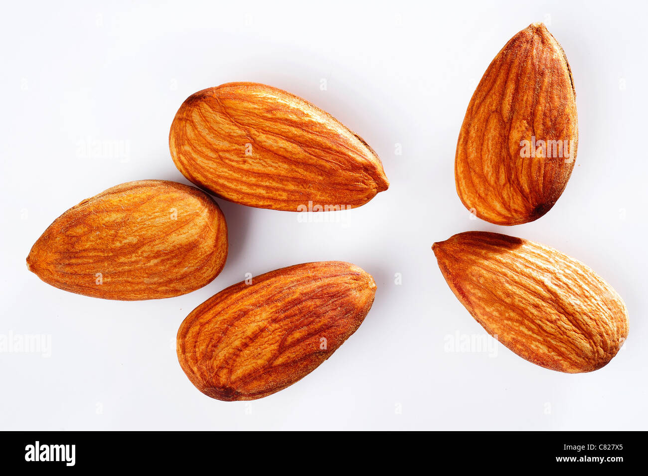 almond seed on white background. macro, top eye view Stock Photo - Alamy