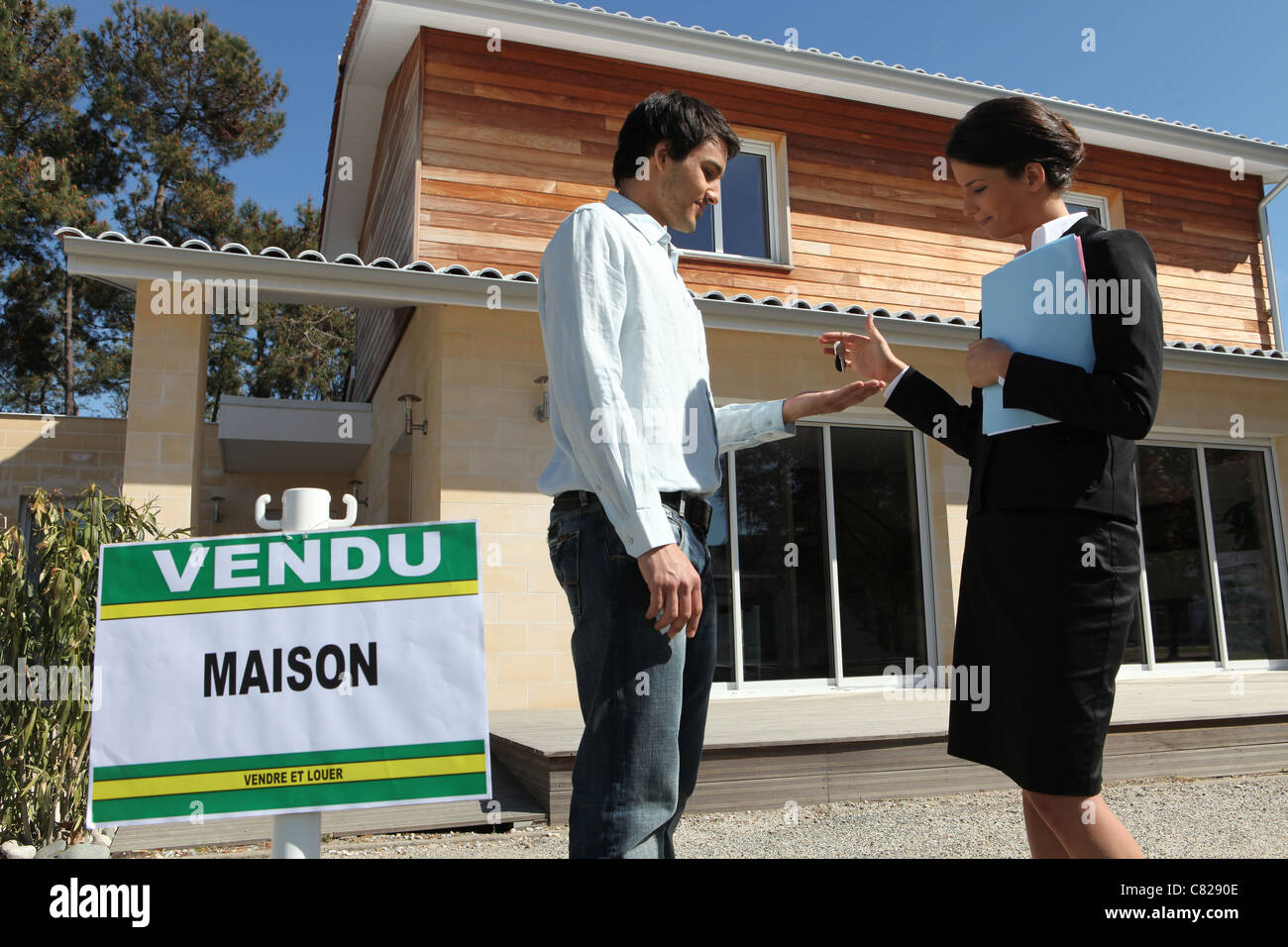 French Vendu Sold Sign High Resolution Stock Photography and Images - Alamy