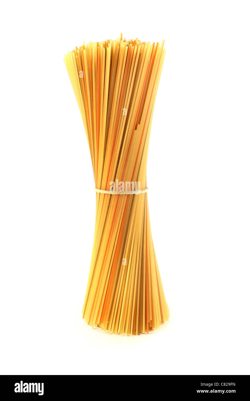 bunch of colorful spaghetti on a white background Stock Photo - Alamy
