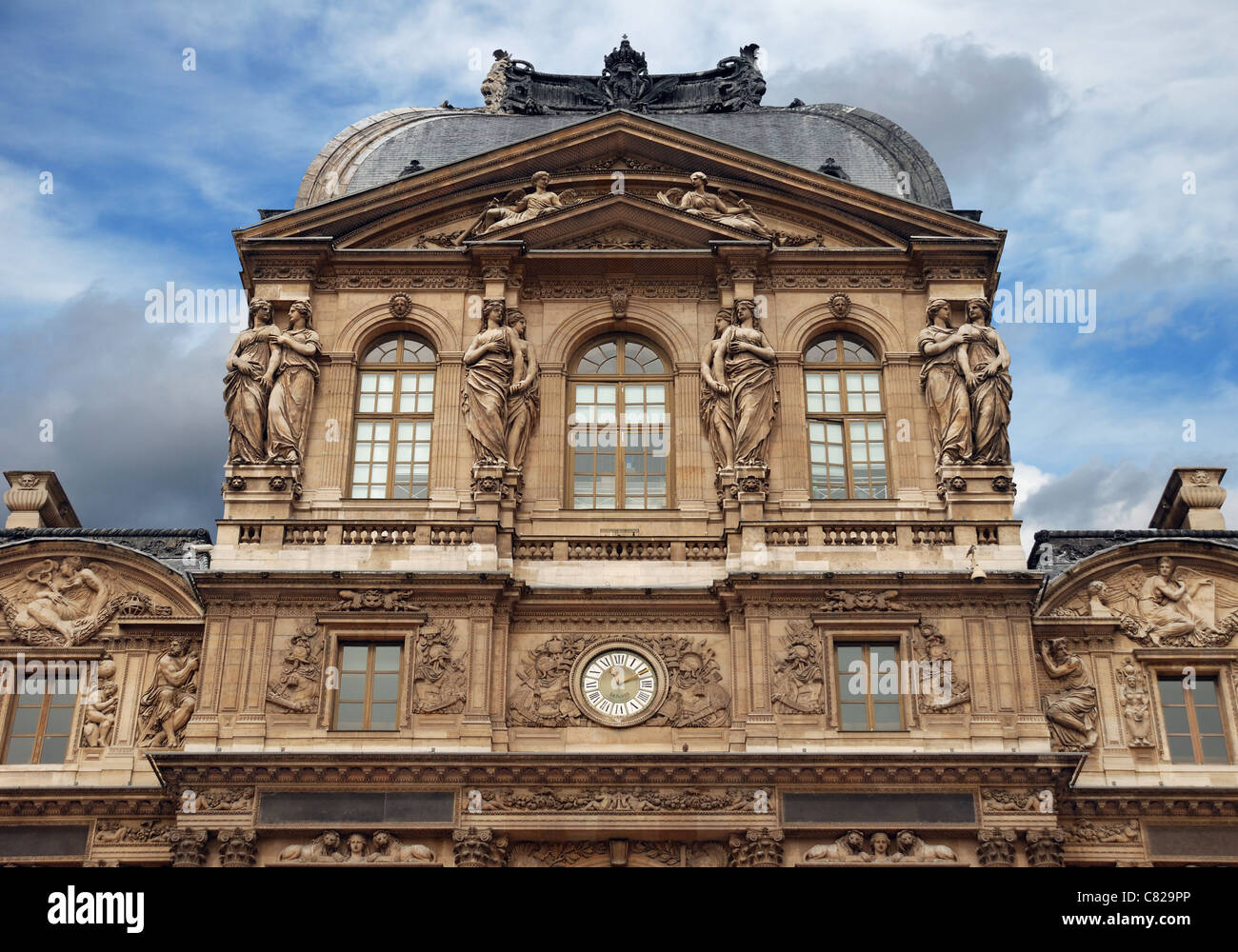 Clock facade louvre paris hi-res stock photography and images - Alamy