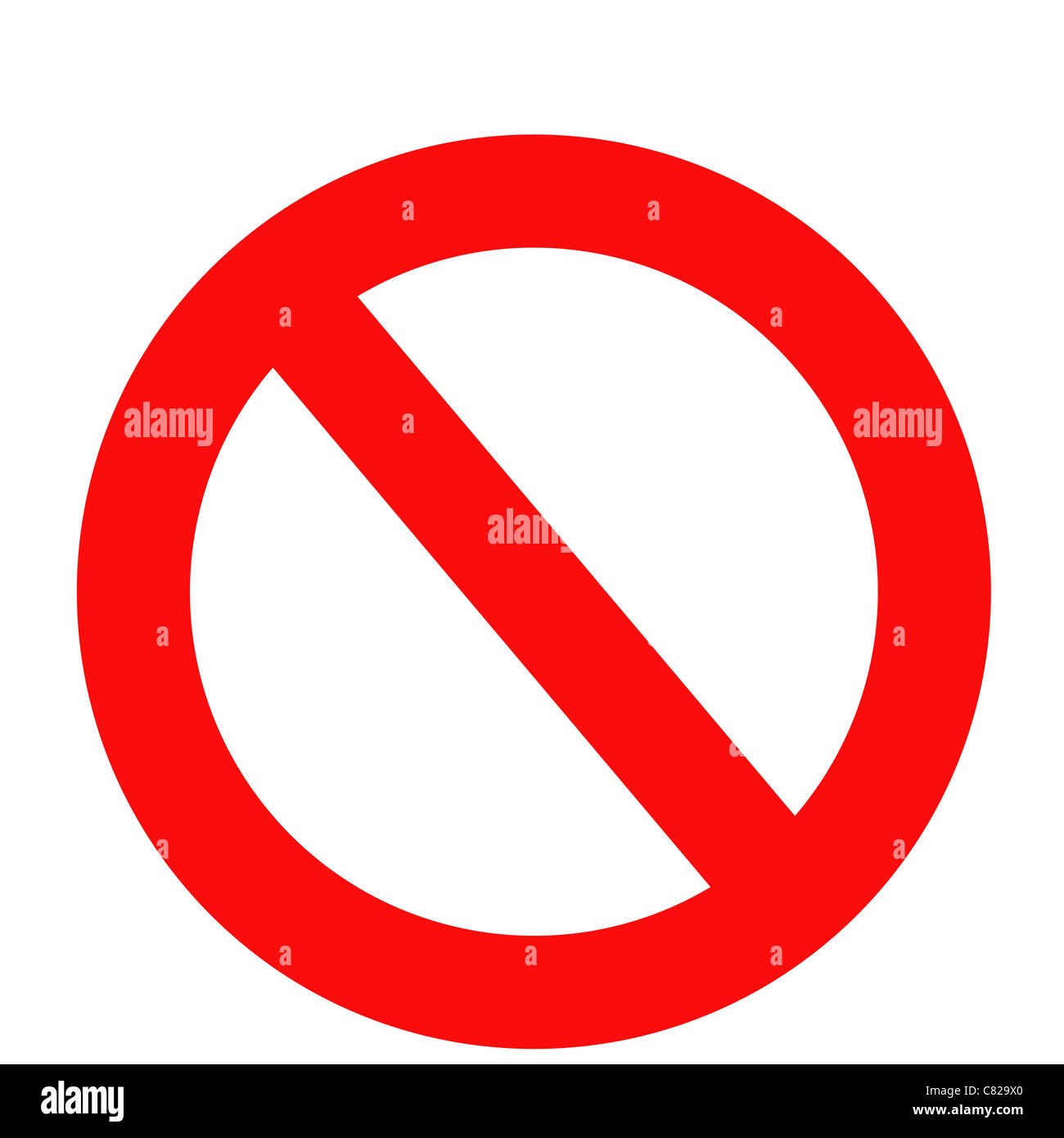 red no sign silhouetted on white background Stock Photo - Alamy