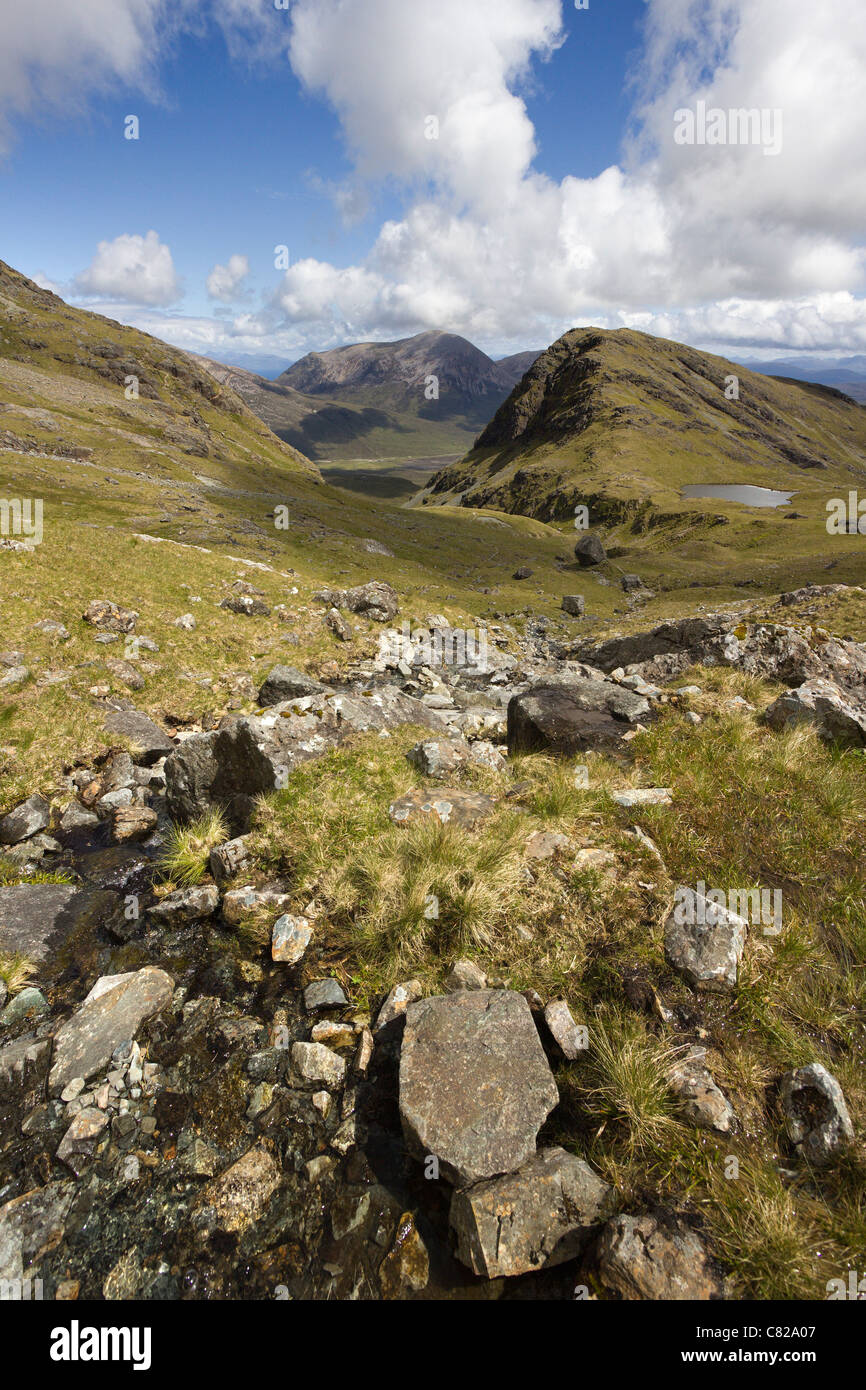 Mountain scenery above the mountain corrie of Fionna Choire on the ...