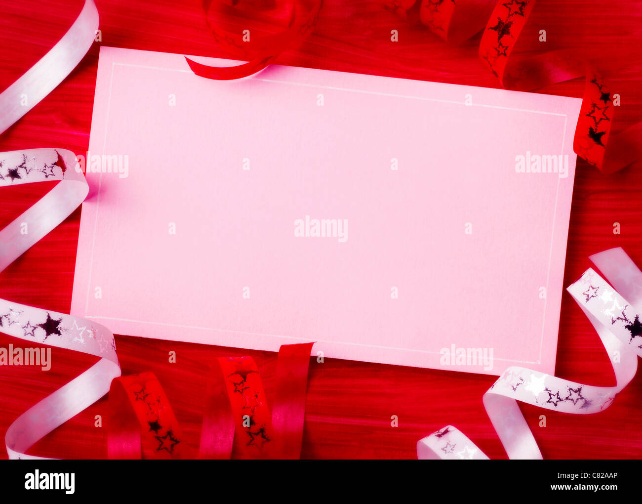 greeting card with ribbon Stock Photo - Alamy