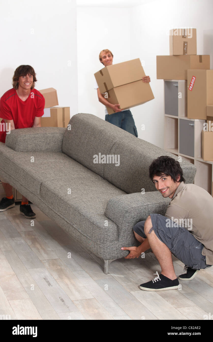 University students moving in together Stock Photo - Alamy