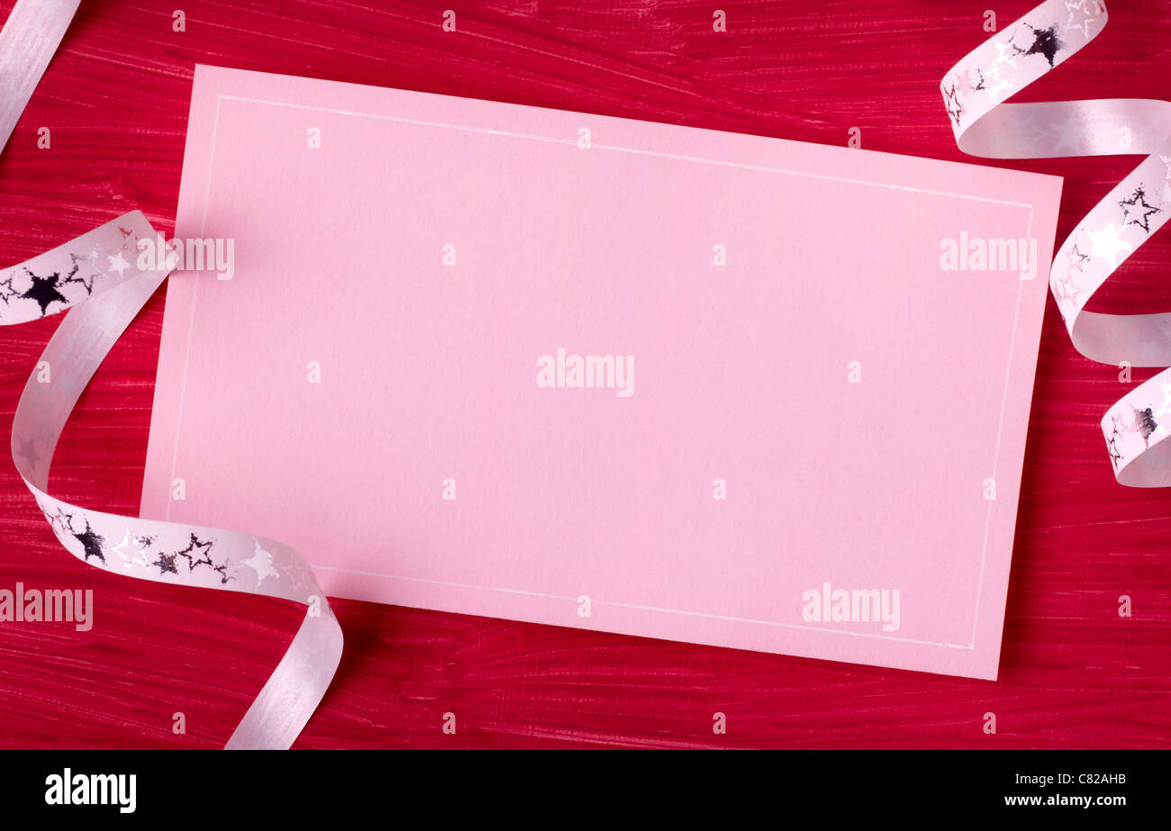 greeting card with ribbon Stock Photo - Alamy