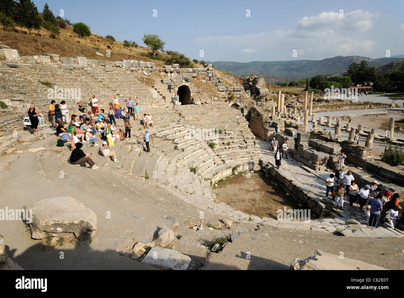 Greco-Roman Odeion, concert hall, or Bouleuterion, small amphitheatre ...