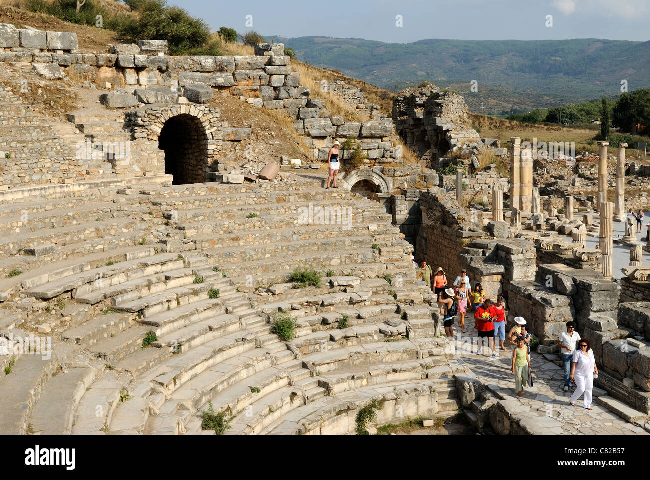 Greco-Roman Odeion, concert hall, or Bouleuterion, small amphitheatre ...