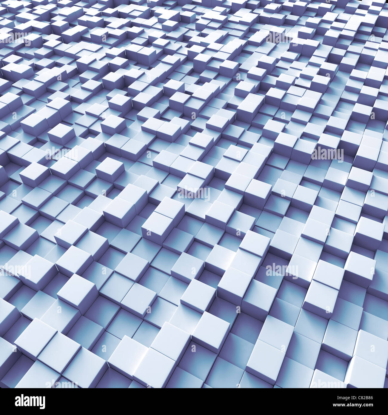 Cubes organized as a terrain Stock Photo - Alamy