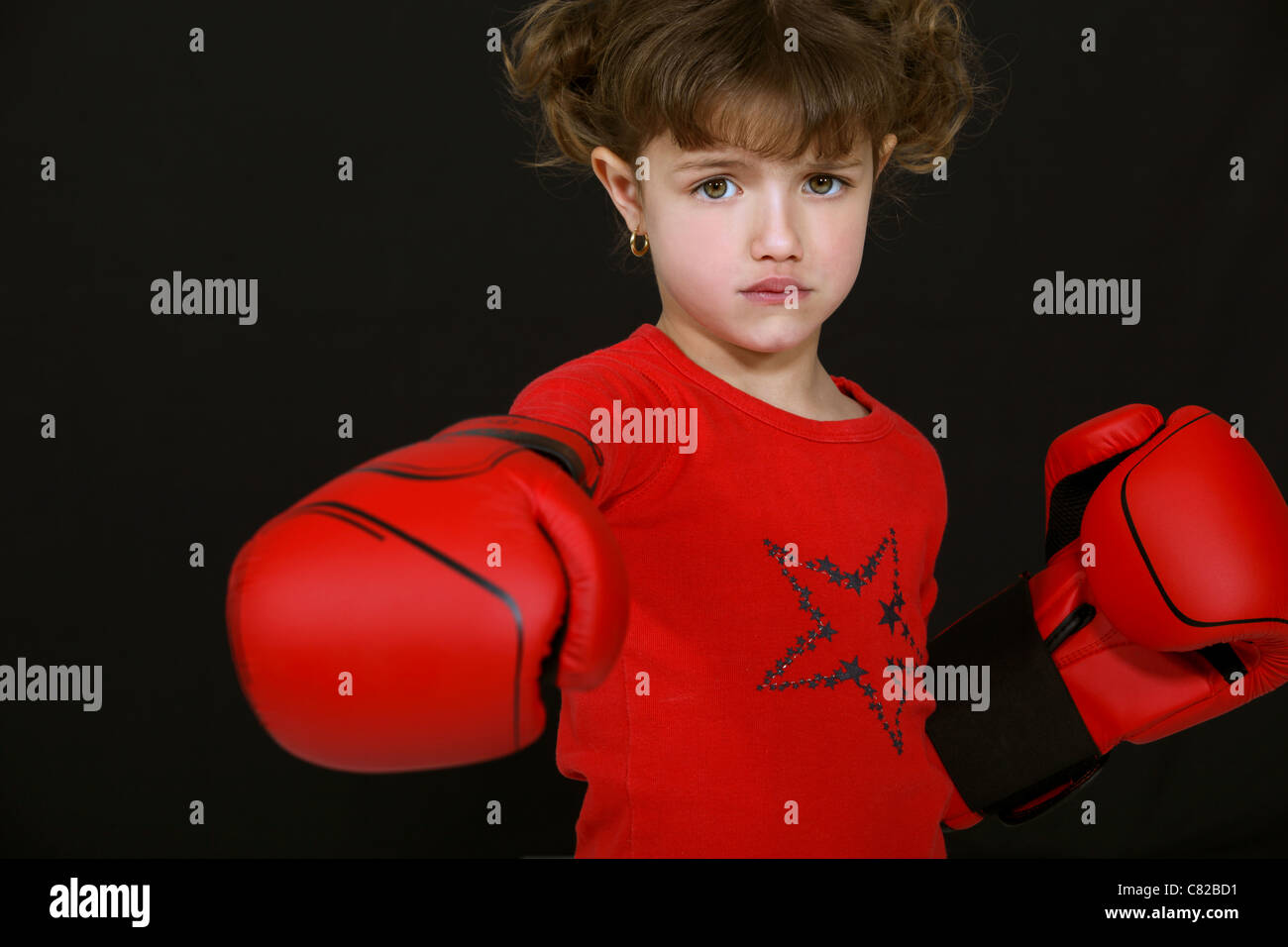 little girl boxing Stock Photo - Alamy
