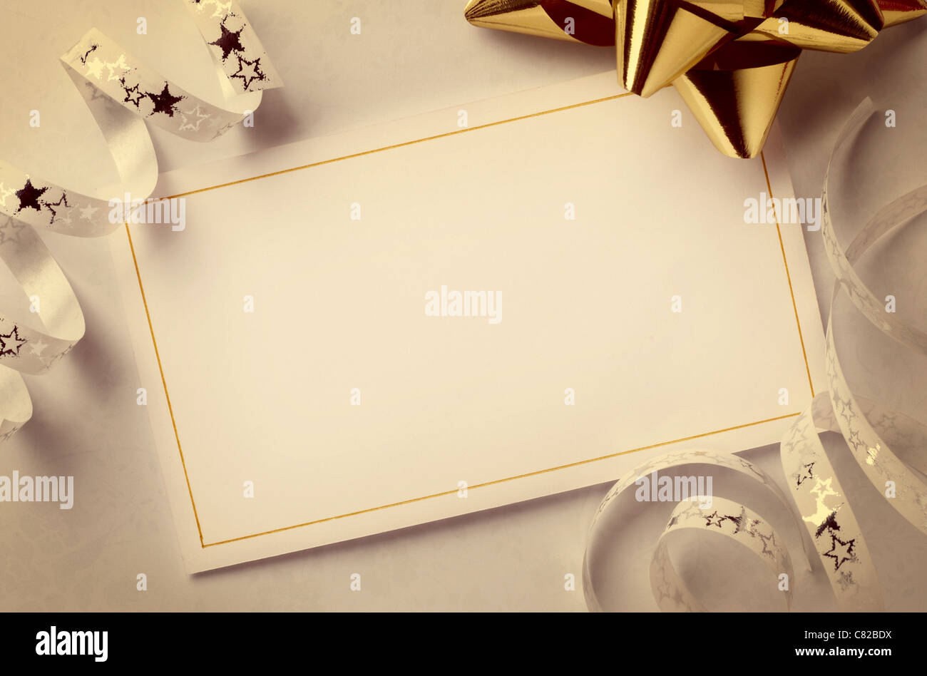 greeting card with ribbon Stock Photo - Alamy