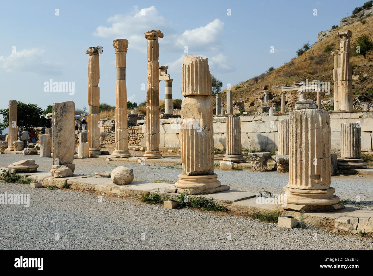 Ephesus, columns of the Roman Basilica at the state Agora and ...