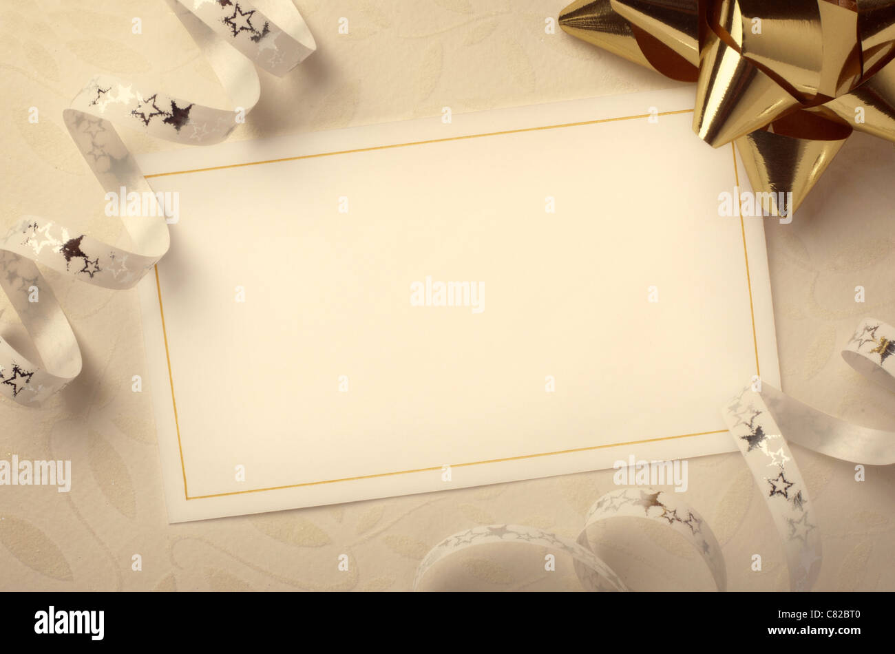 greeting card with ribbon Stock Photo - Alamy