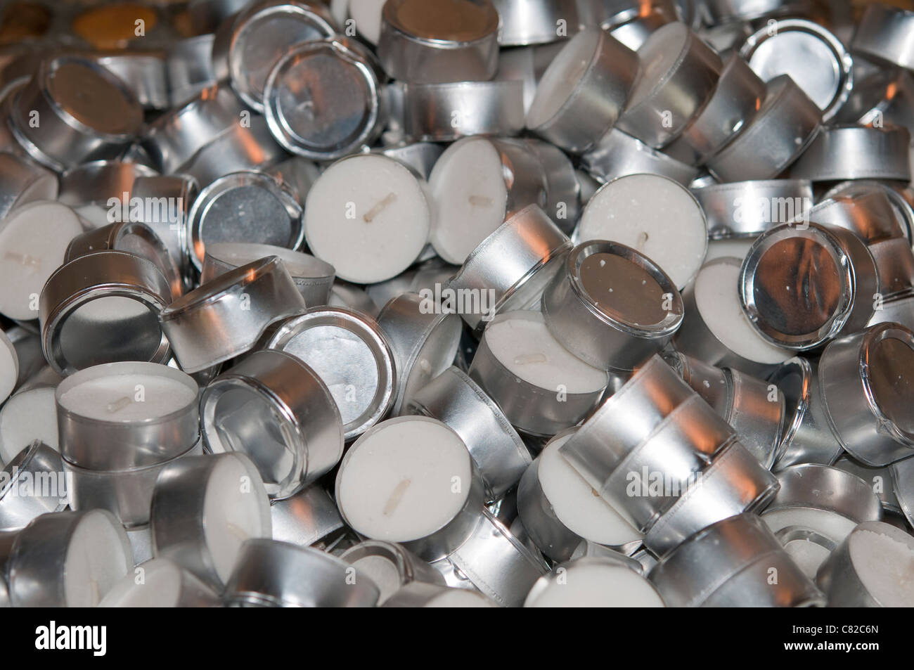 Tea lights for worshippers to light in supplication to the Blessed ...