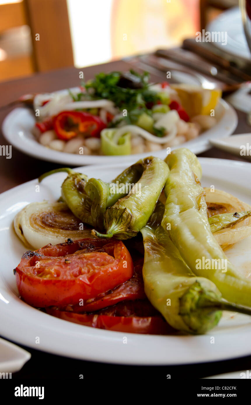 Turkey, Kusadasi. Typical Turkish food, grilled vegetables Stock Photo ...