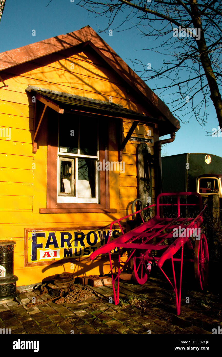 Cabins just outside the train stations in the Cotswalds, UK Stock Photo ...