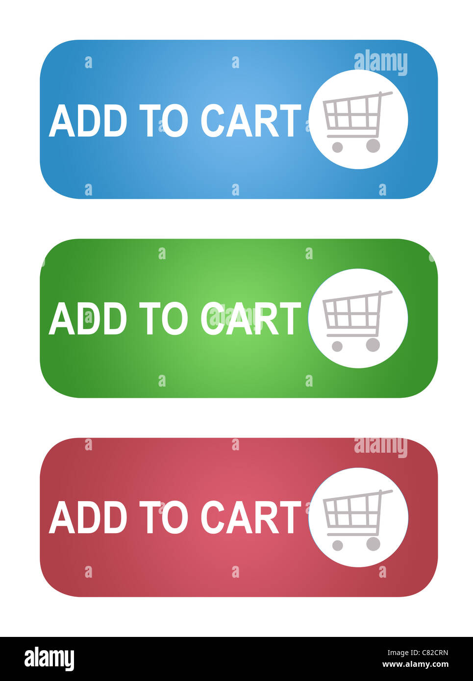 Set of Add to shopping cart buttons; isolated on white background Stock ...