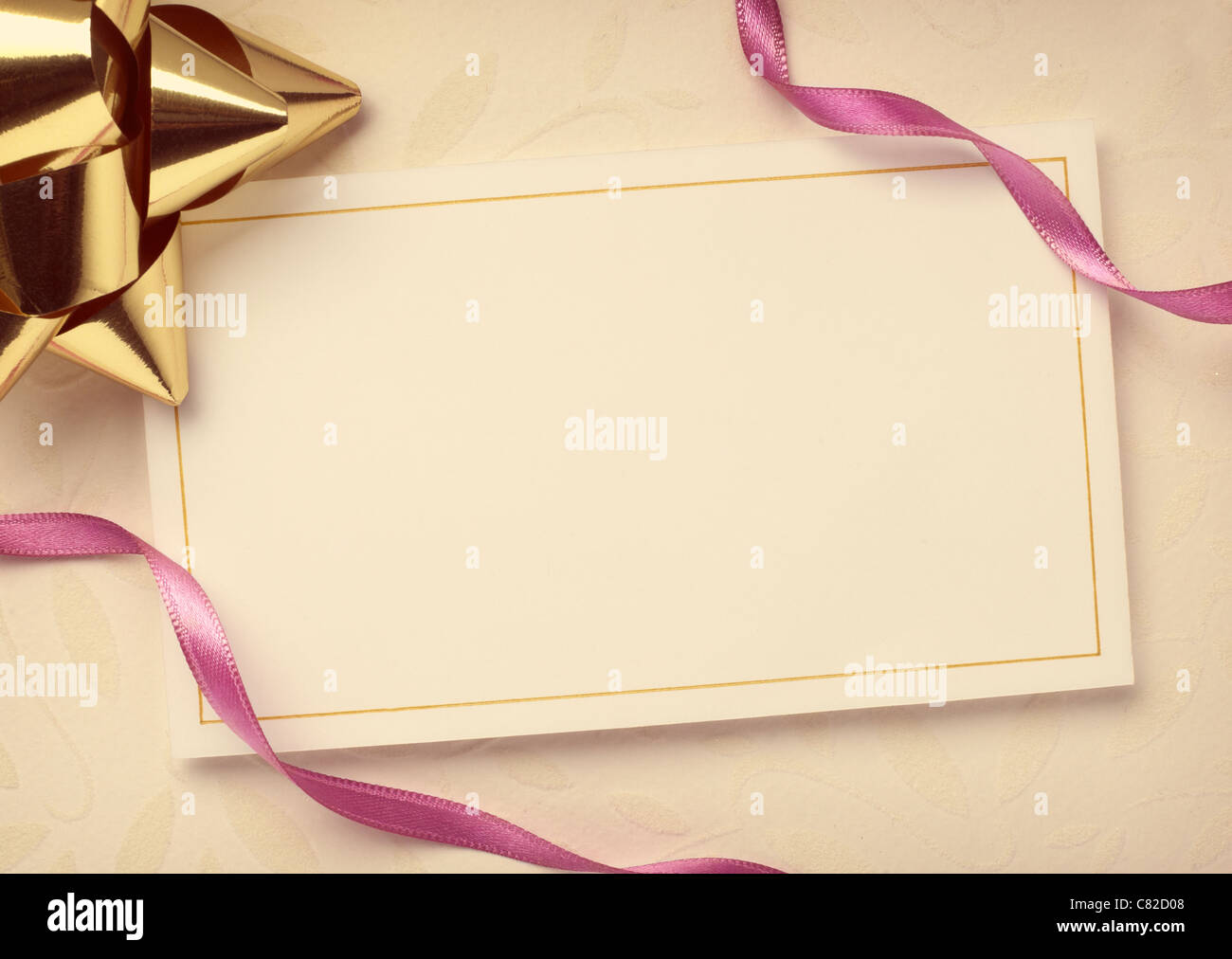 greeting card with ribbon Stock Photo - Alamy
